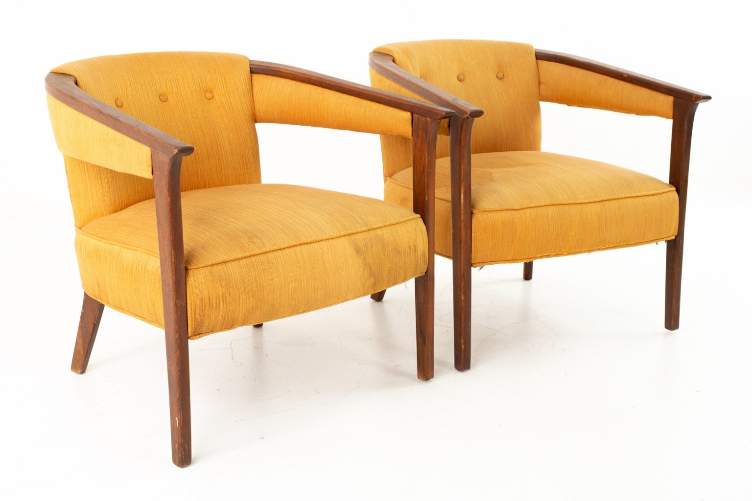 Marden Mid Century Barrel Occasional Lounge Chairs – Pair | Mid Century ...