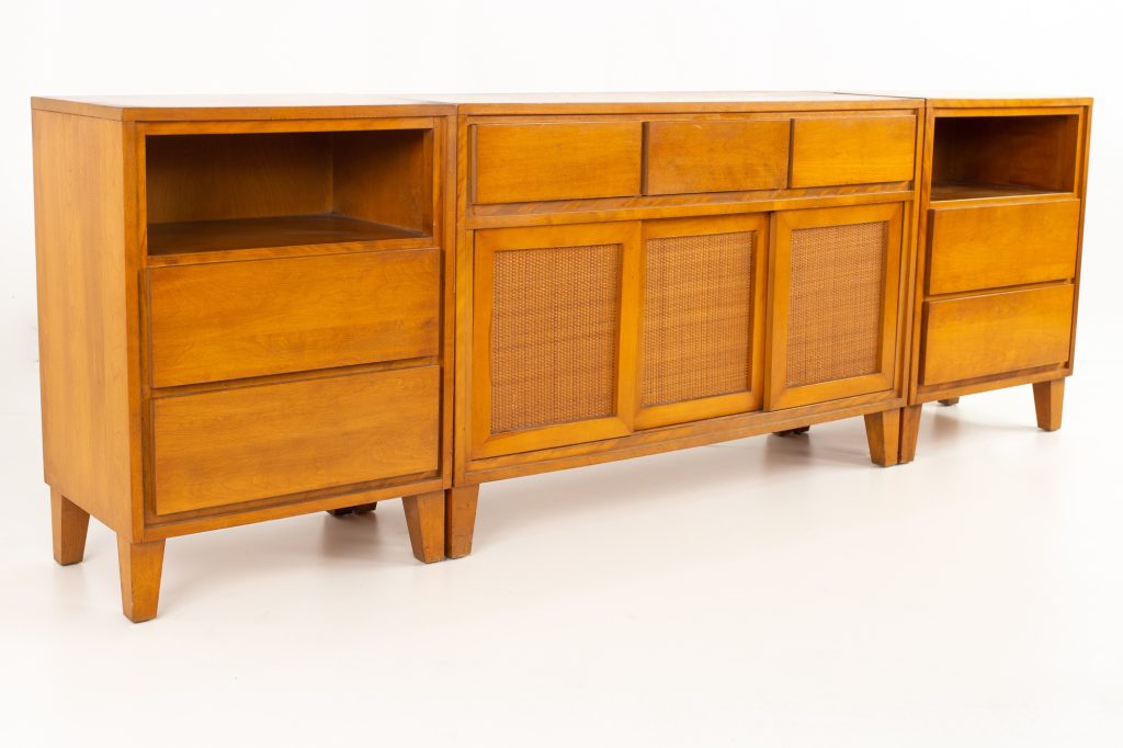 Russel Wright for Conant Ball Mid Century 3 Piece Blonde Buffet | Mid ...