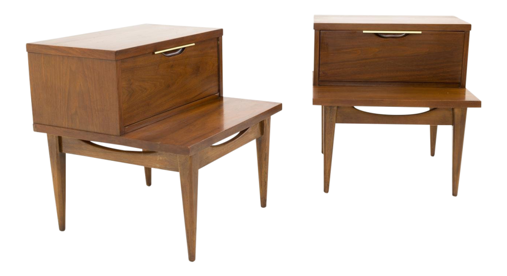 Kent Coffey Tableau Walnut Nightstands – A Pair | Mid Century Modern ...