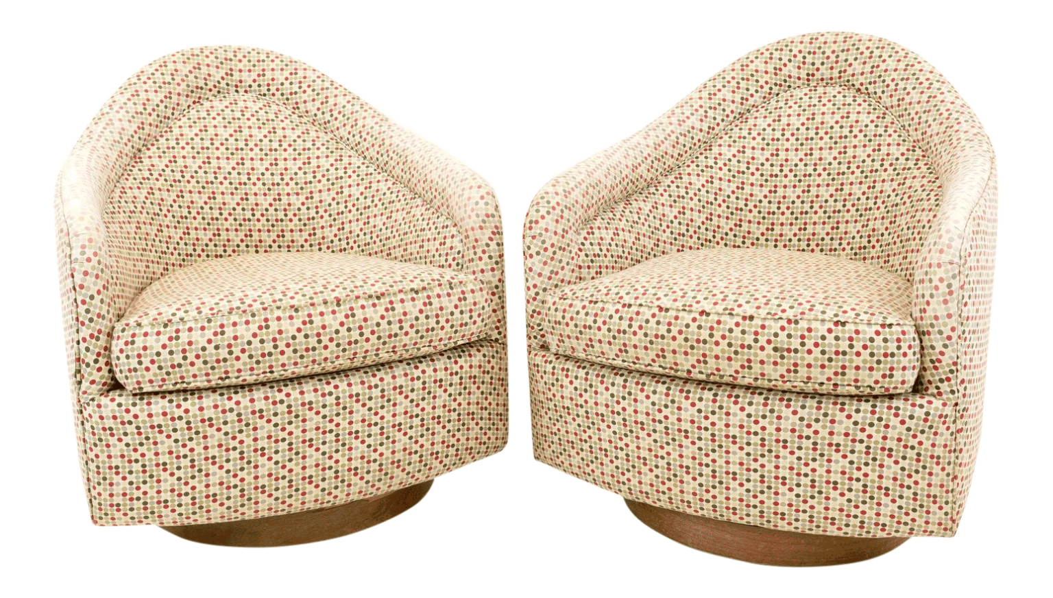 Milo Baughman Mid Century Barrel Swivel Lounge Chairs | Mid Century ...