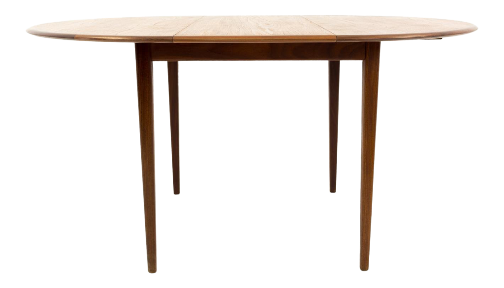 R Huber Kai Kristiansen Style Mid Century Modern Round Oval Teak Dining ...