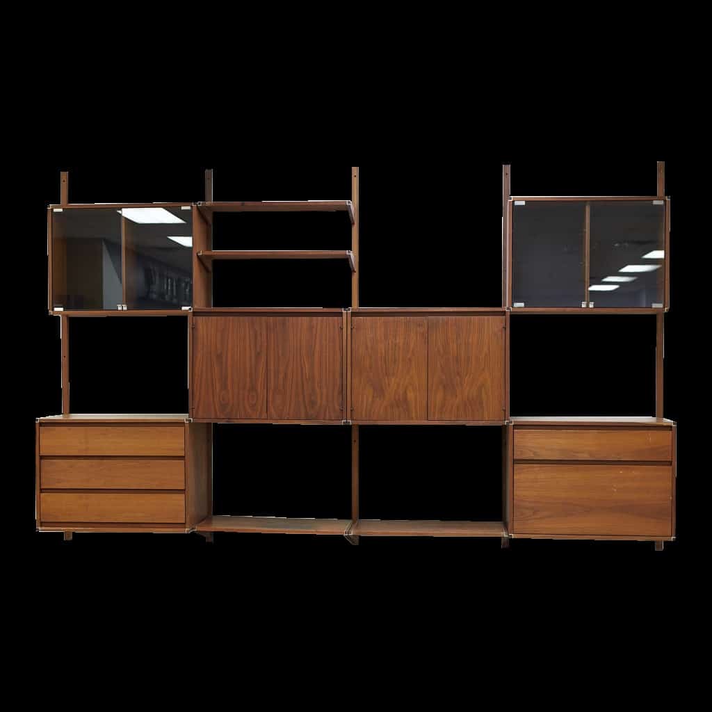 Gerald McCabe Barzilay Mid Century Walnut Modular Wall Unit