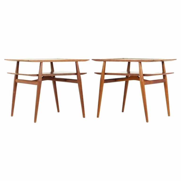 Harvey Probber Mid Century Bleached Mahogany and Cane Side Table | Mid ...