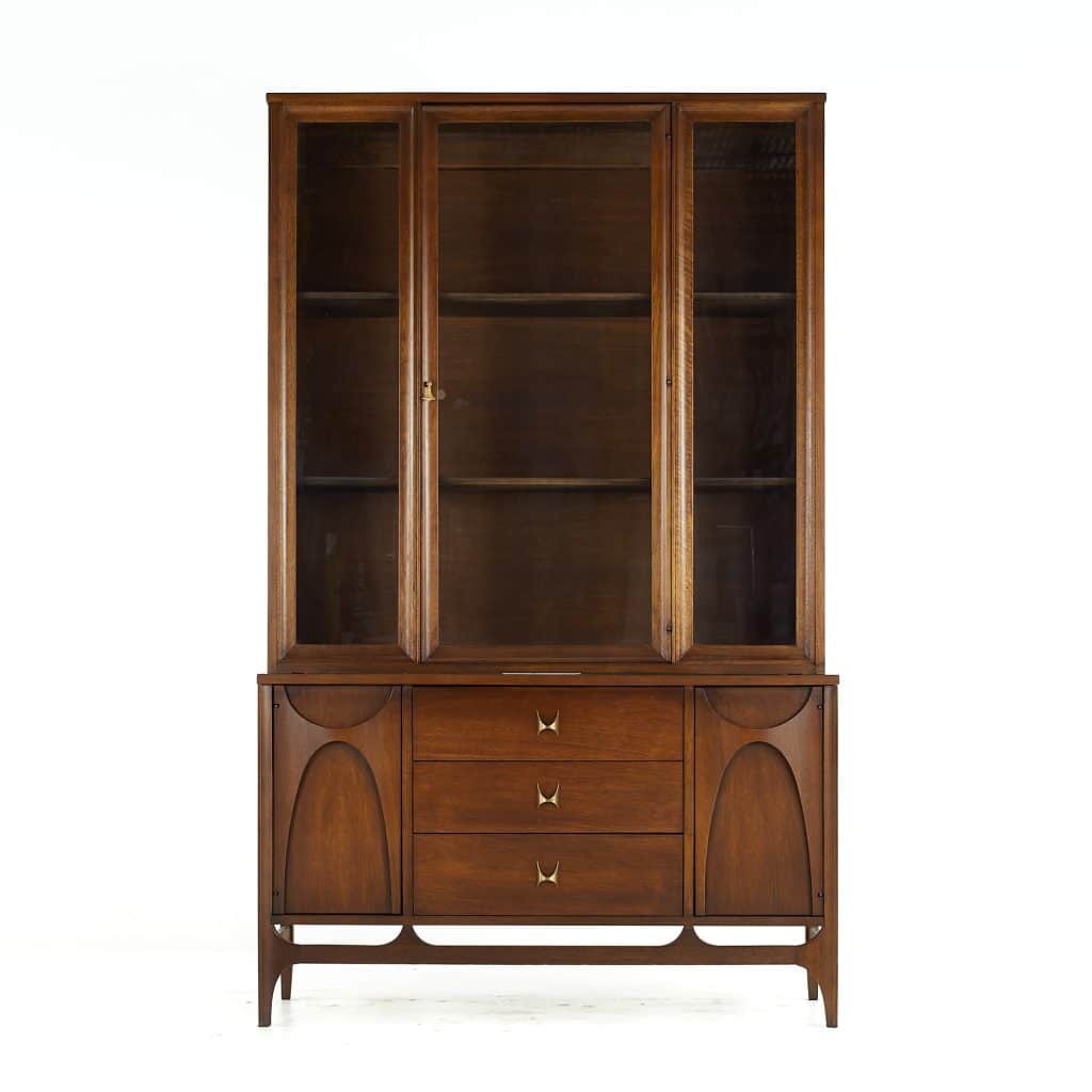 Broyhill Brasilia Mid Century Walnut Armoire Gentleman’s Chest