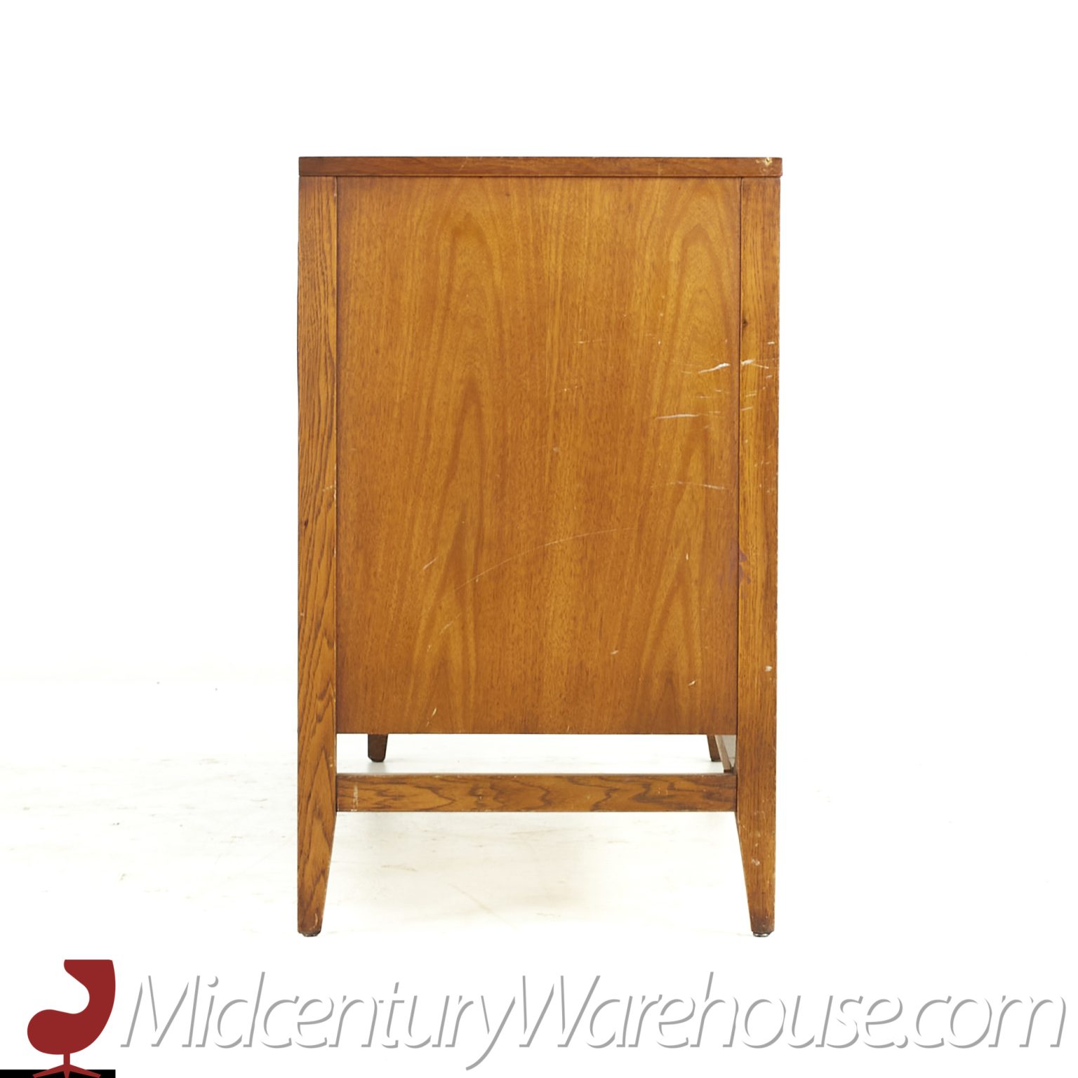 Broyhill Brasilia Mid Century Walnut and Brass Offset Buffet
