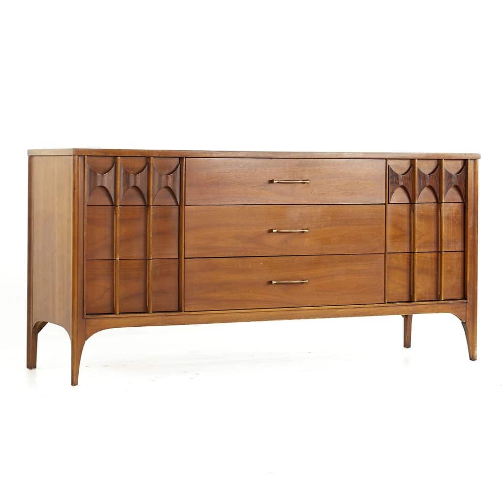 Albert Parvin Style Mid Century Walnut Gentlemans Highboy Dresser ...