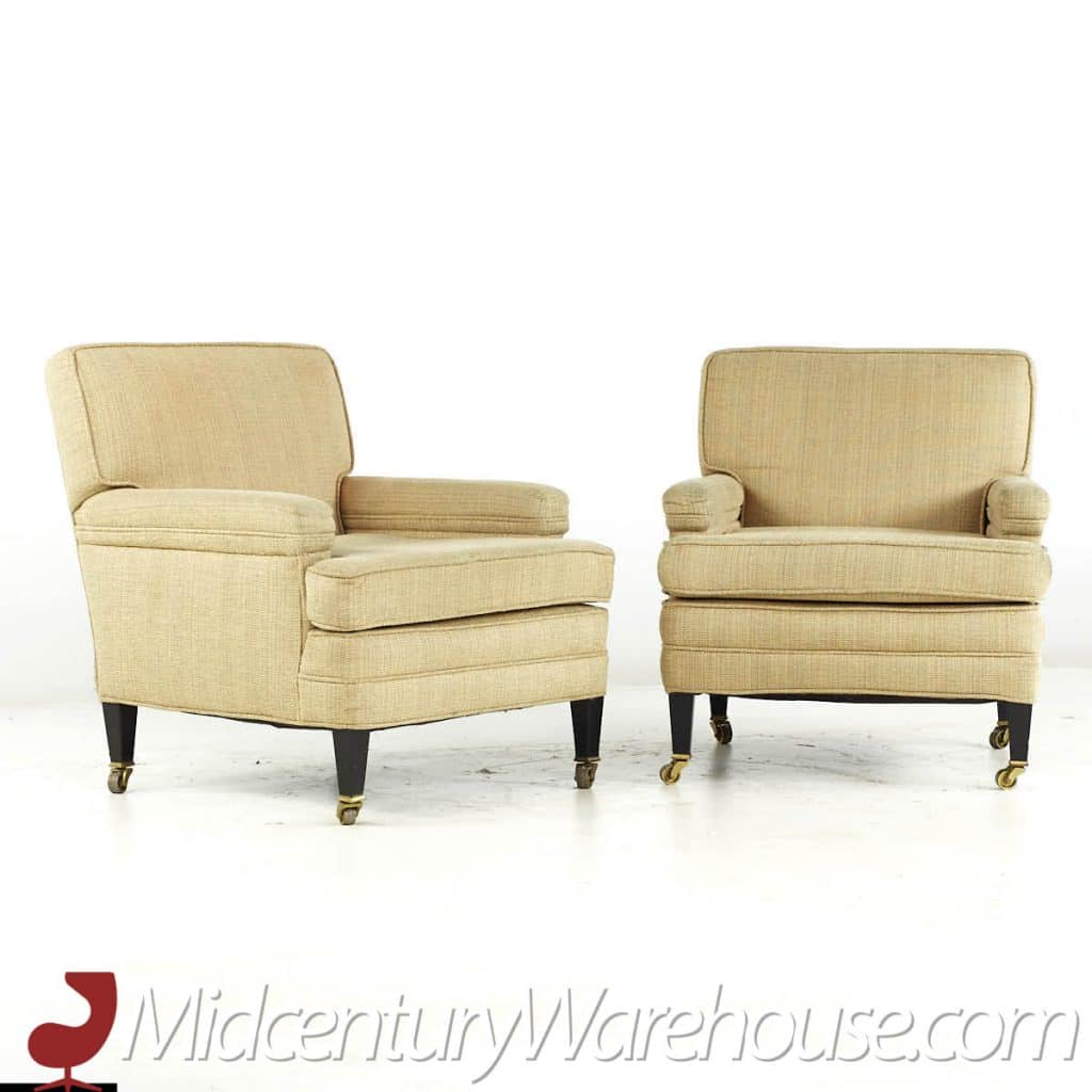 Dunbar Walnut Mid Century Lounge Chairs - Pair