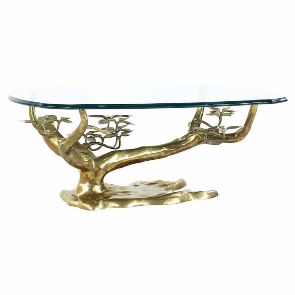 Willy Daro Mid Century Brass Bonsai Coffee Table