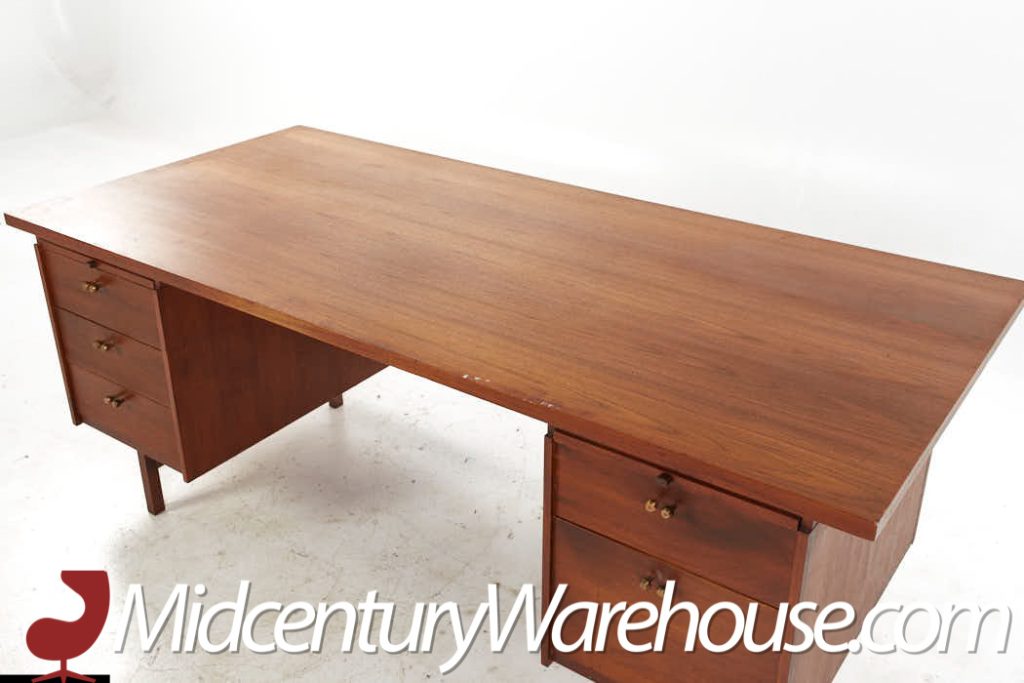 Leopold Mid Century Walnut Executive Desk | Mid Century Modern ...