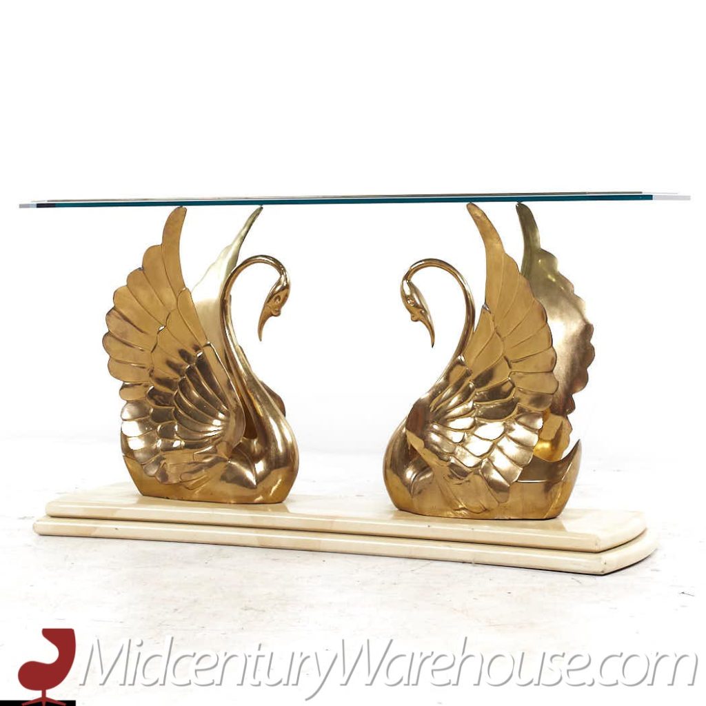 Mid Century Italian Brass Swan Console Table | Mid Century Modern ...