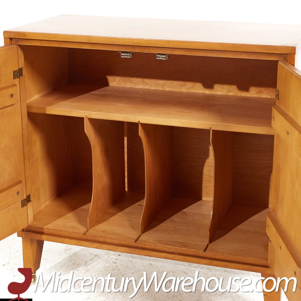 Leslie Diamond Conant Ball Mid Century Birch Record Cabinet | Mid ...