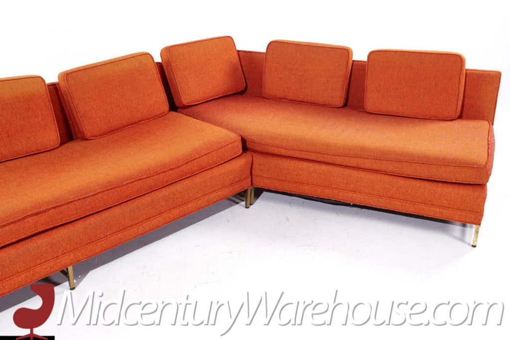 Paul McCobb Style Rowe Mid Century Brass Sectional Sofa | Mid Century ...
