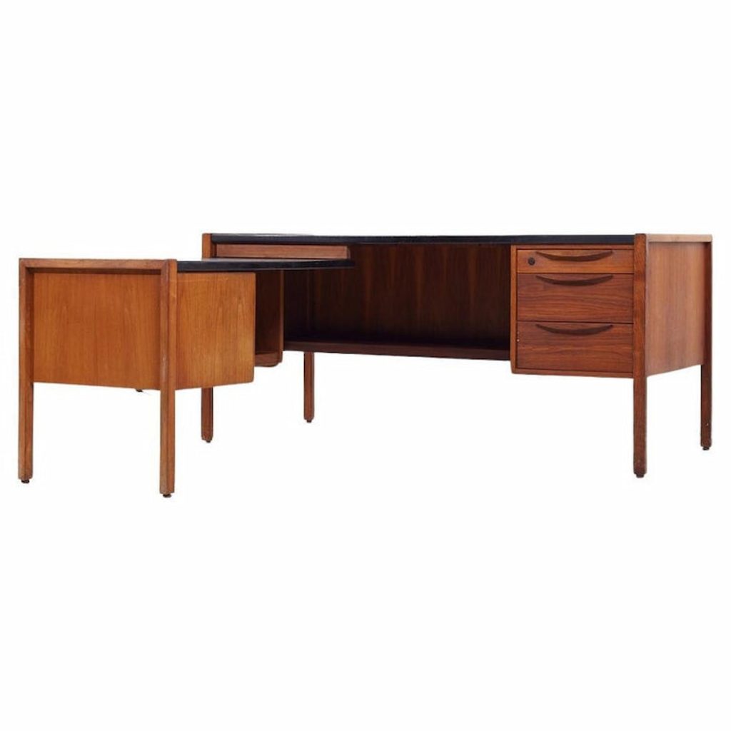 Kai Kristiansen Mid Century Teak Tambour Writing Desk with Bar | Mid ...