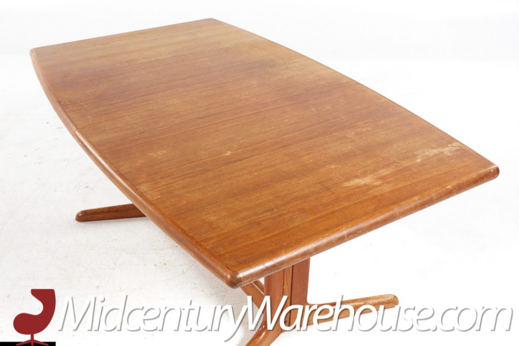 Dyrlund Style Mid Century Danish Teak Expanding Dining Table with 2 ...