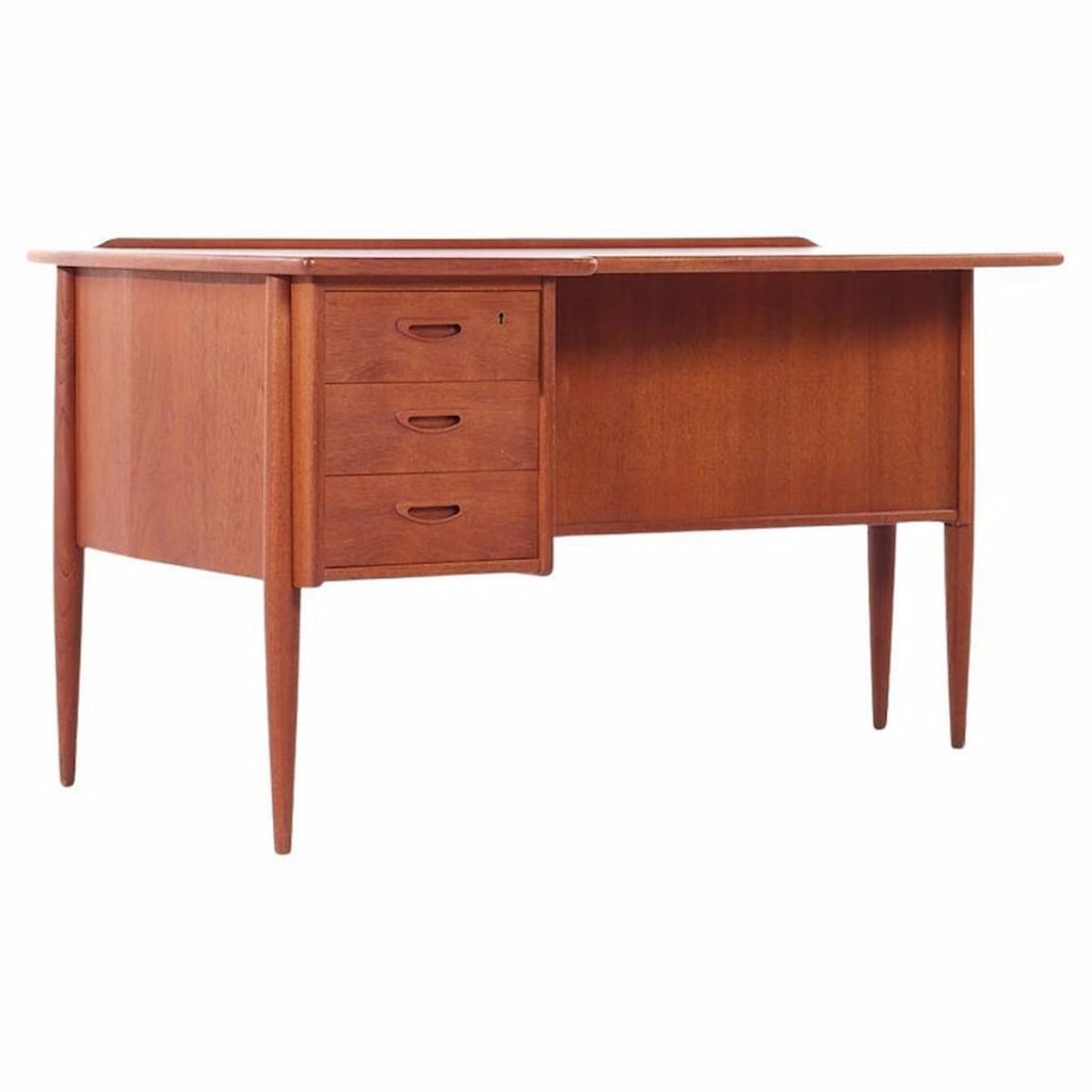 Broyhill Brasilia Mid Century Walnut and Brass Desk | Mid Century ...