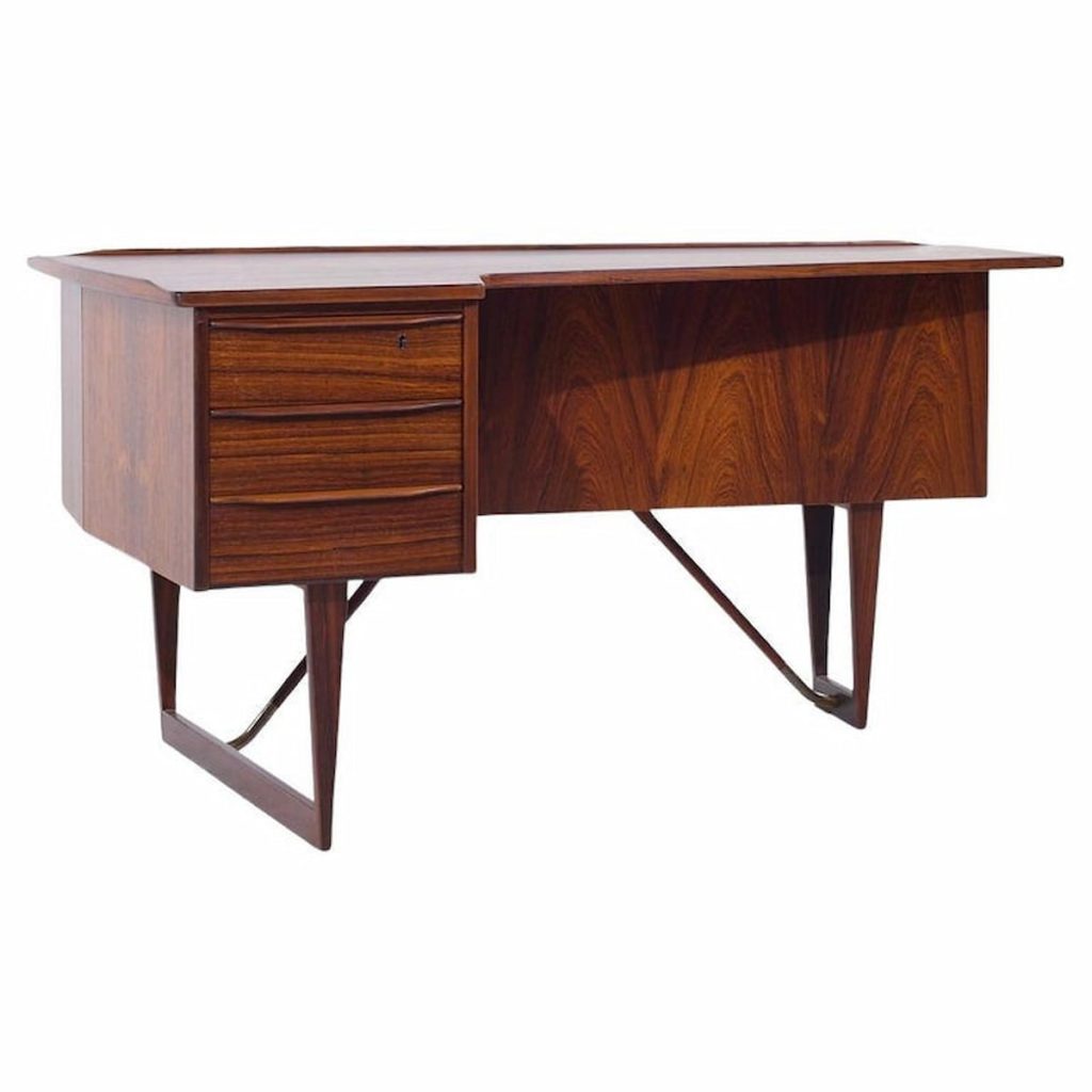 Jens Risom Mid Century Walnut Corner Desk | Mid Century Modern ...