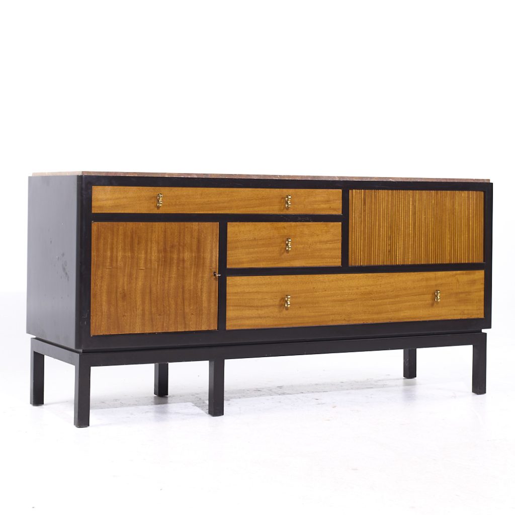 Paul Evans Style Mid Century Sculpture Front Credenza | Mid Century ...