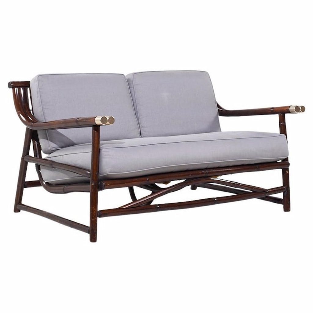 Ficks Reed Style Mid Century Rattan Settee | Mid Century Modern ...