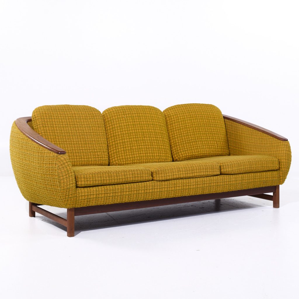 Modeline Mid Century Sculptural Walnut and Brass Floor Lamp | Mid ...