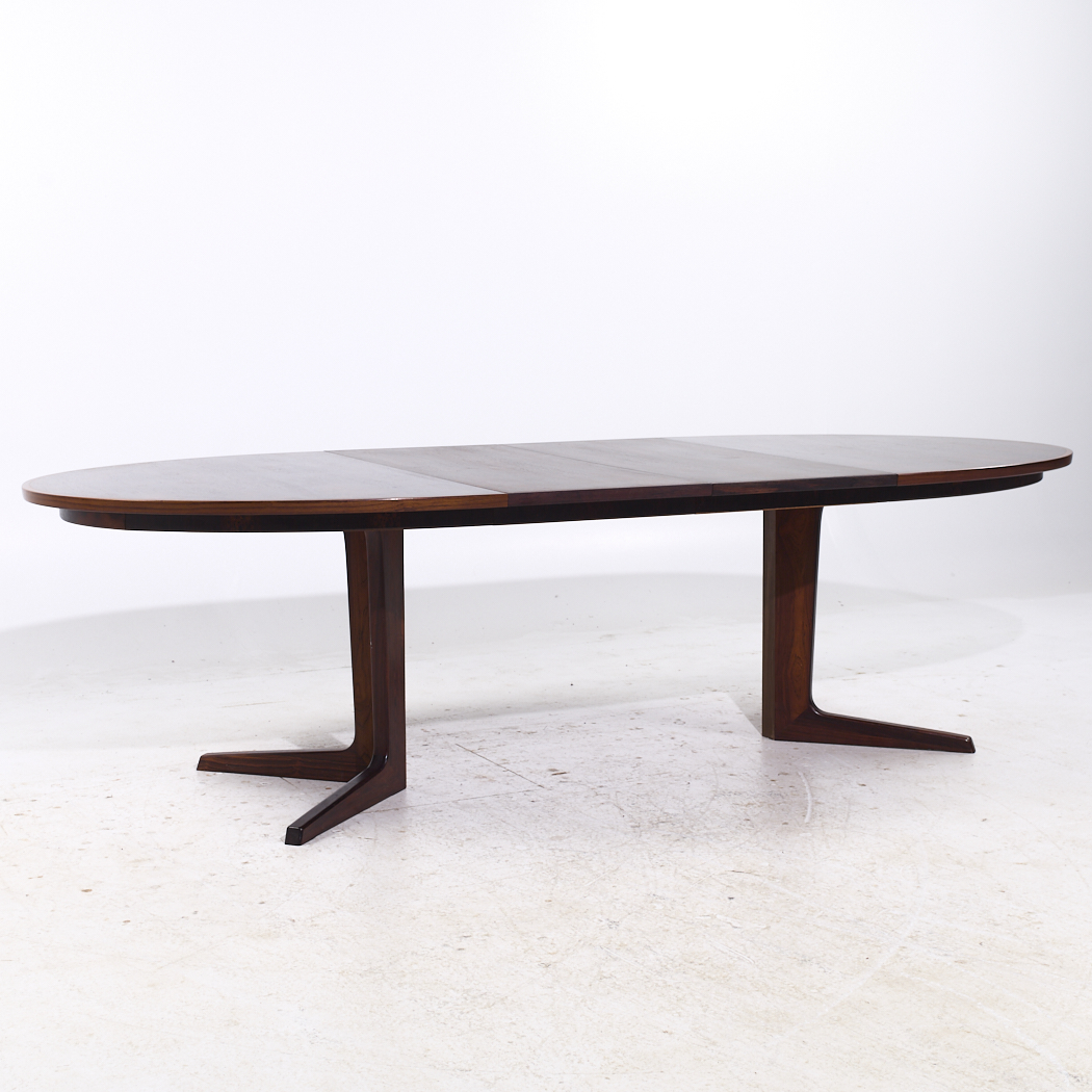 Dyrlund Style Mid Century Danish Teak Expanding Dining Table with 2 ...