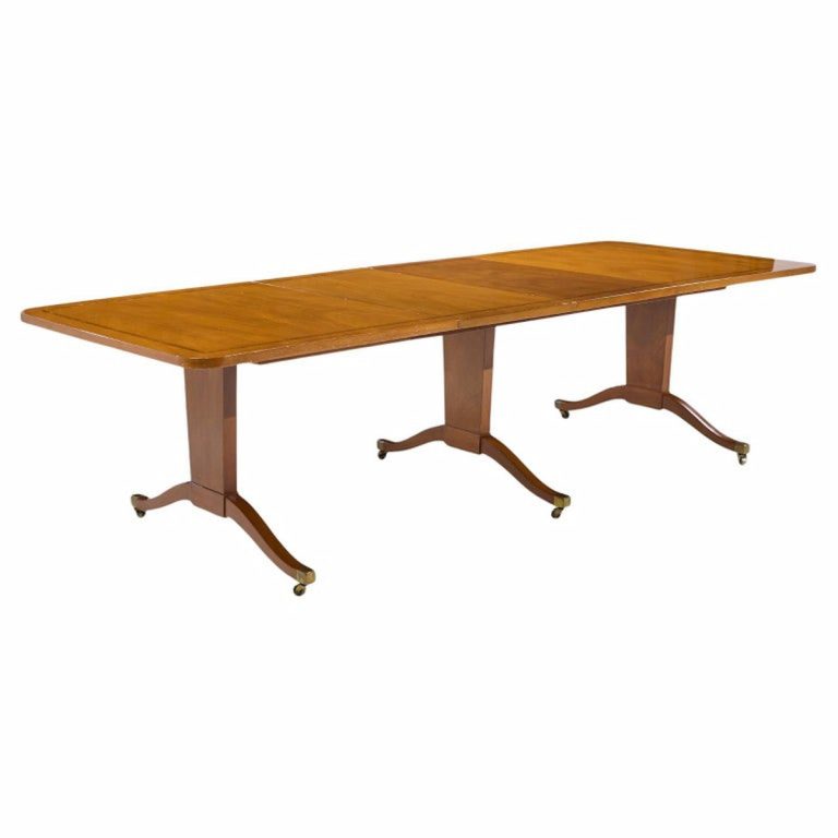 Harvey Probber Mid Century Bleached Mahogany Expanding Saber Leg Dining ...
