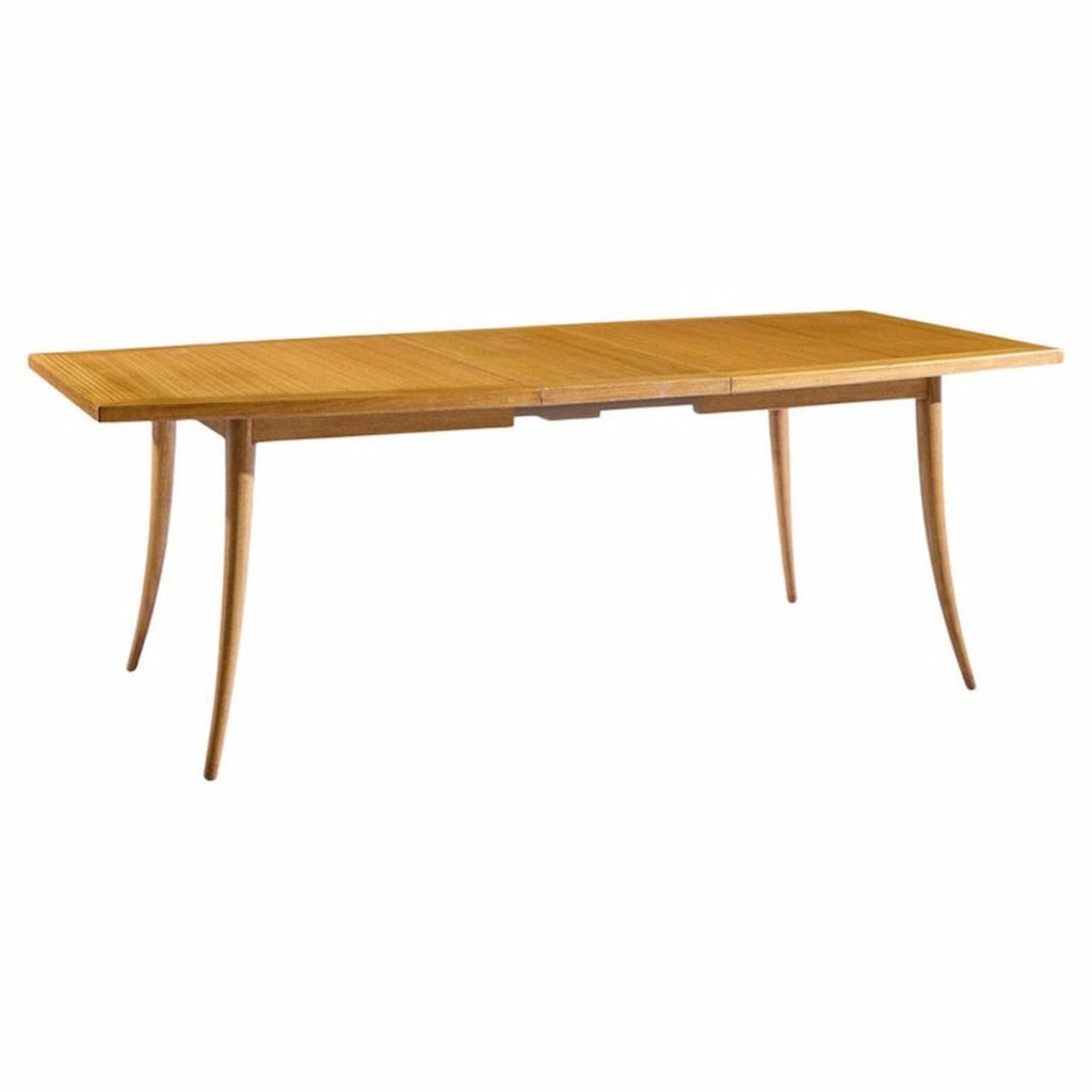 Harvey Probber Mid Century Bleached Mahogany Expanding Saber Leg Dining ...
